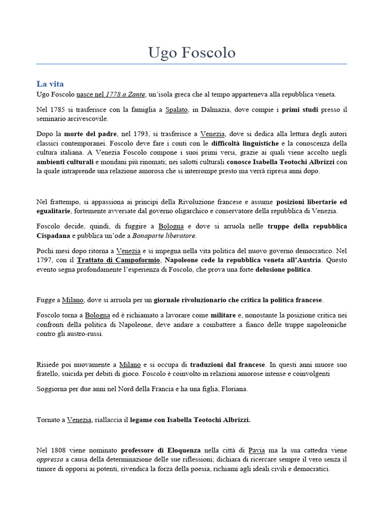 Foscolo | PDF