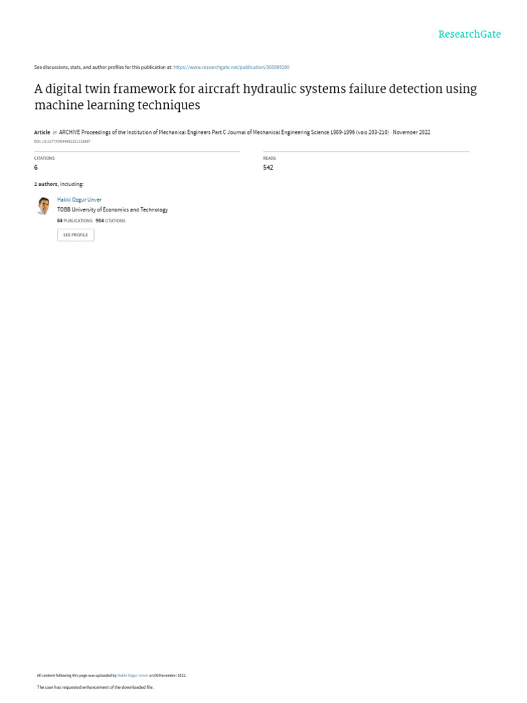 A Digital Twin Framework For Aircraft Hydraulic Systems Failure Detection Using Machine Learning ...