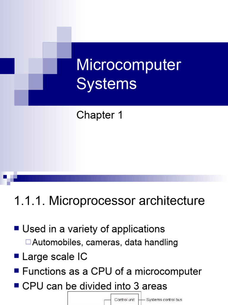 CAG216D - Slides - 01 Microcomputer Systems 13s | PDF | Central Processing Unit | Input/Output