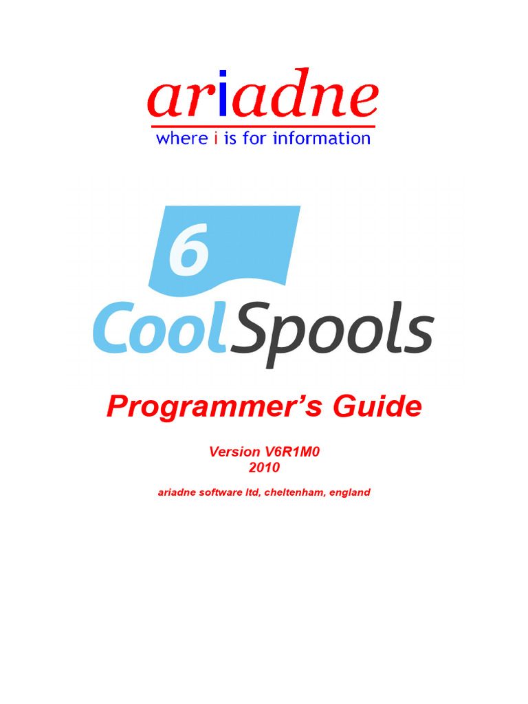 Coolspools Programmers Guide V6r1 Pdf Parameter Computer Programming Computer Program