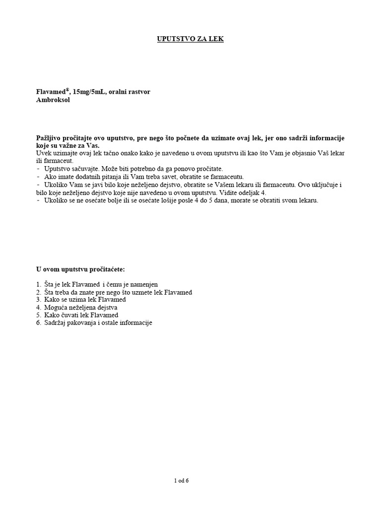 Uputstvo Za Lek | PDF