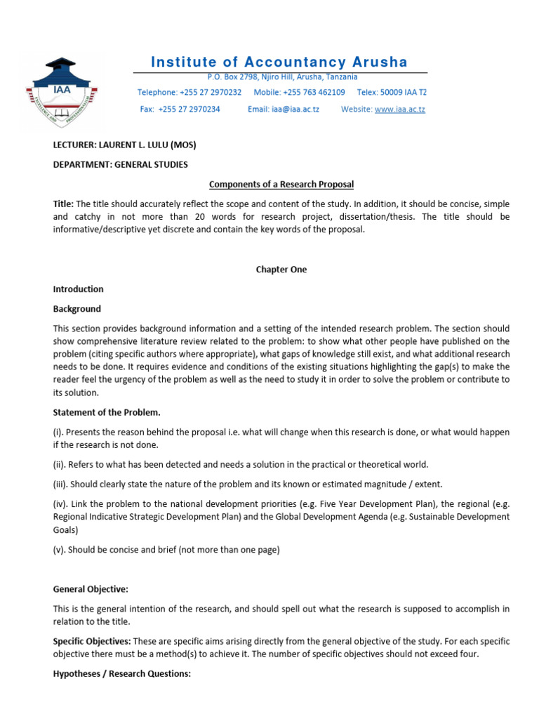 Proposal Guidelines | PDF | Methodology | Data