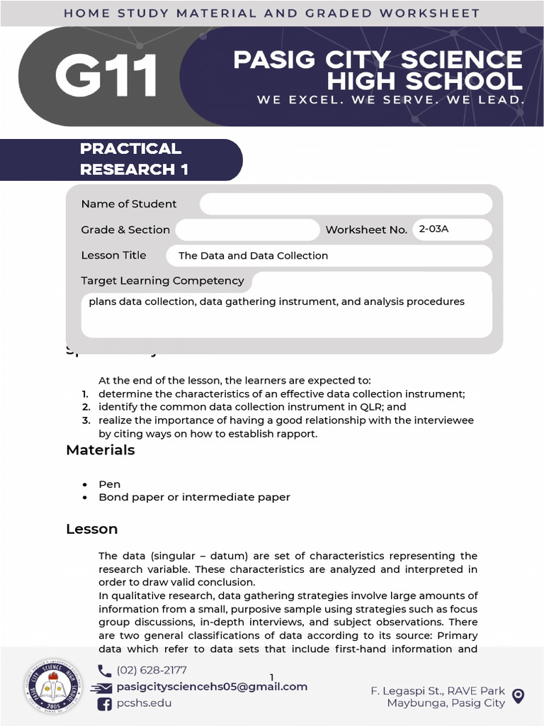 Practical Research (G11 STEM) (Qualitative) | PDF | Focus Group | Data