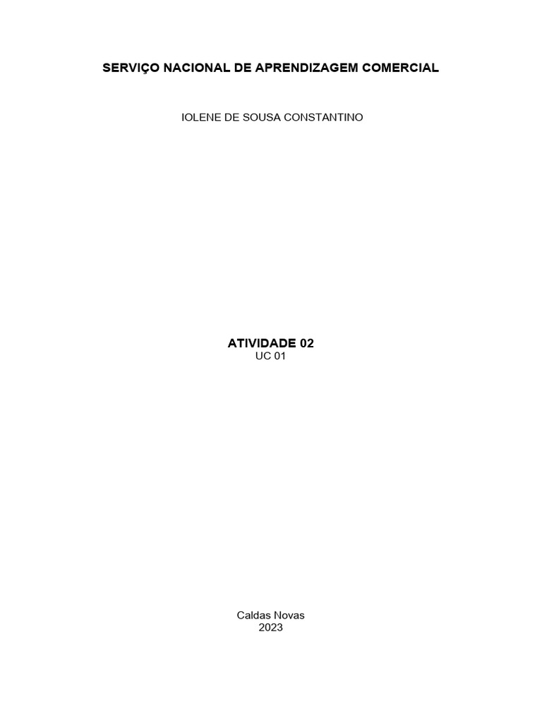 Atividade2 - Modelo Uc01 | PDF