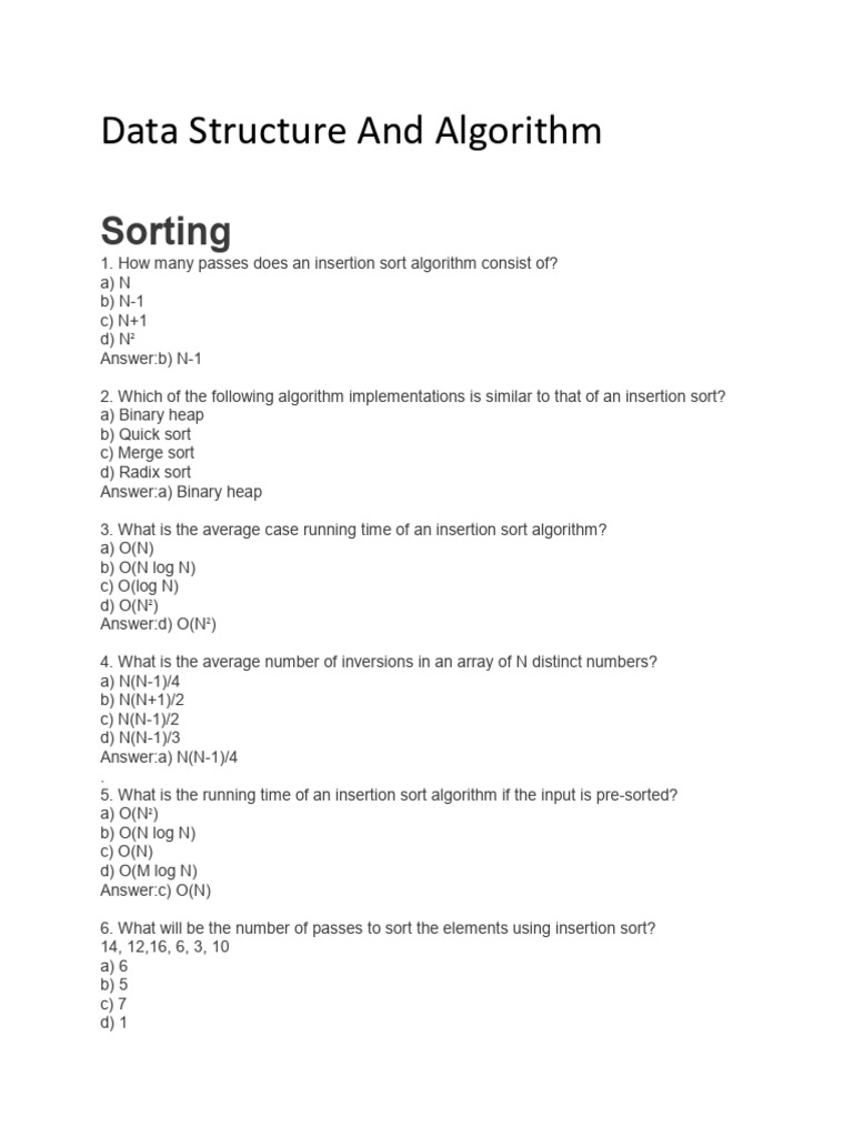 Algorithm Quiz | PDF | Combinatorics | Mathematical Logic Algorithm Quiz | PDF | Combinatorics | Mathematical Logic