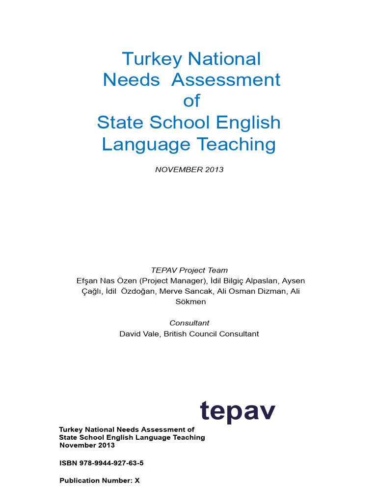 Turkey National Needs | PDF | Teachers | Schools