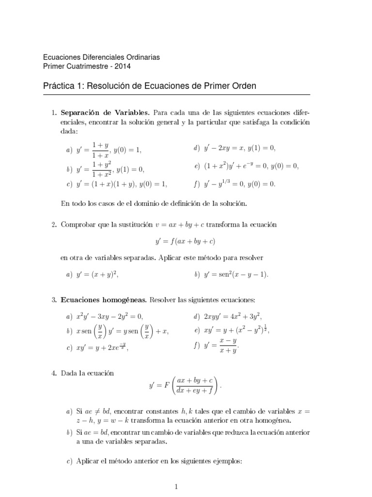 Practica de EDO | PDF
