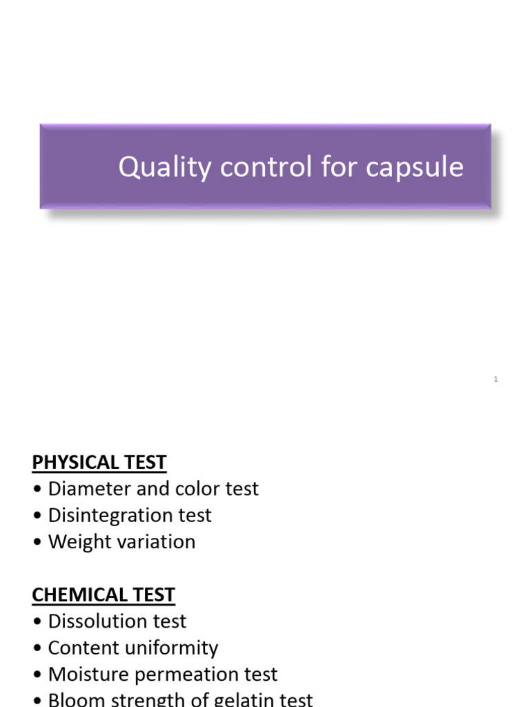 QA8 QC For Capsule | PDF | Solvation | Humidity