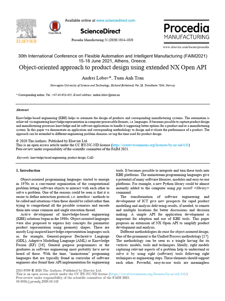 Object-Oriented Approach To Product Design Using e | PDF | Class (Computer Programming ...