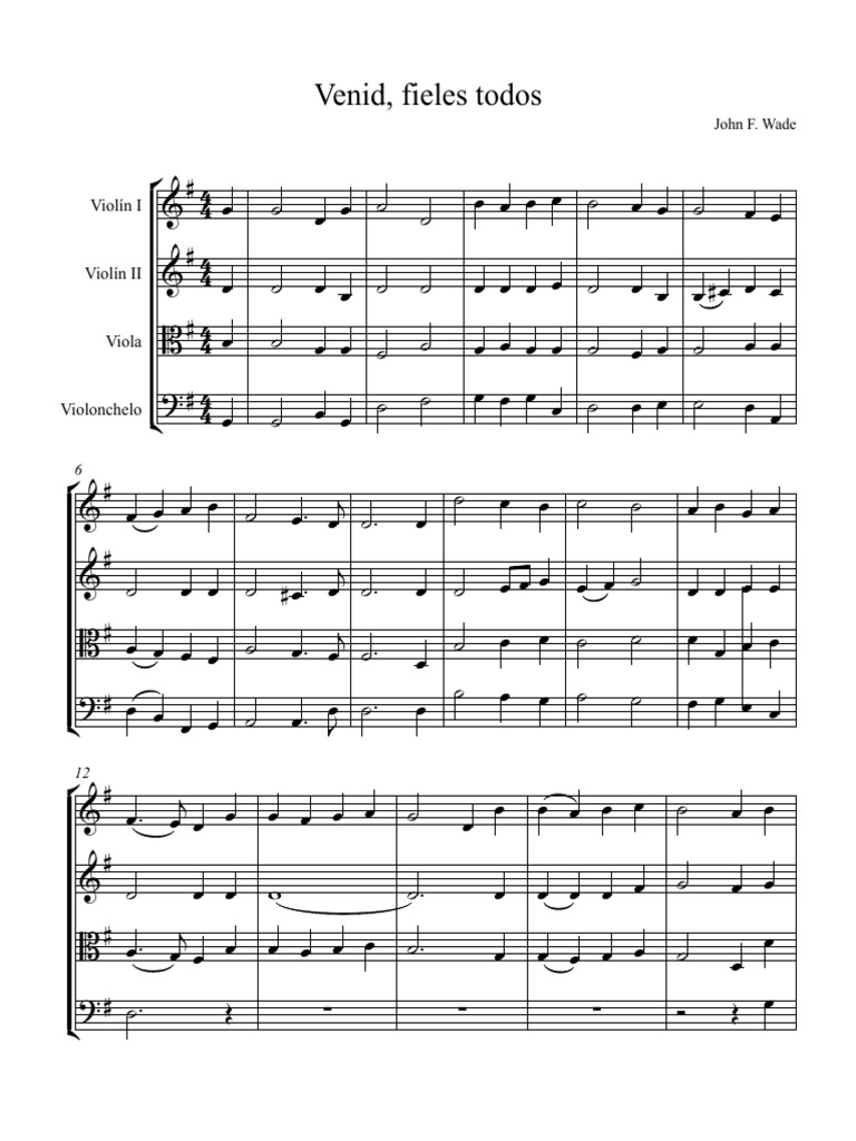 Venid, Fieles Todos - Partitura Completa | PDF
