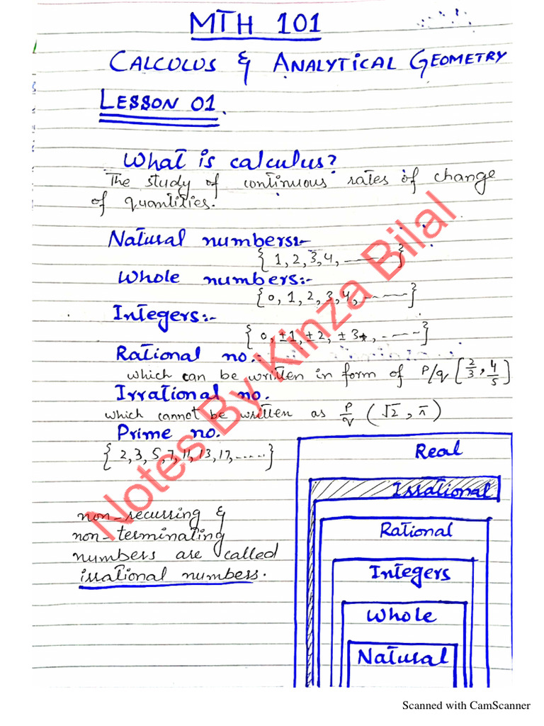 MTH101 Lecture 1-22 by Kinza Bilal | PDF