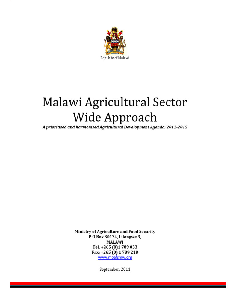 Malawi Agricultural Sector Wide Approach | PDF | Food Security ...