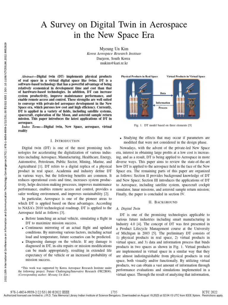 Digital Twin Applications in Aerospace | PDF | Private Spaceflight ...