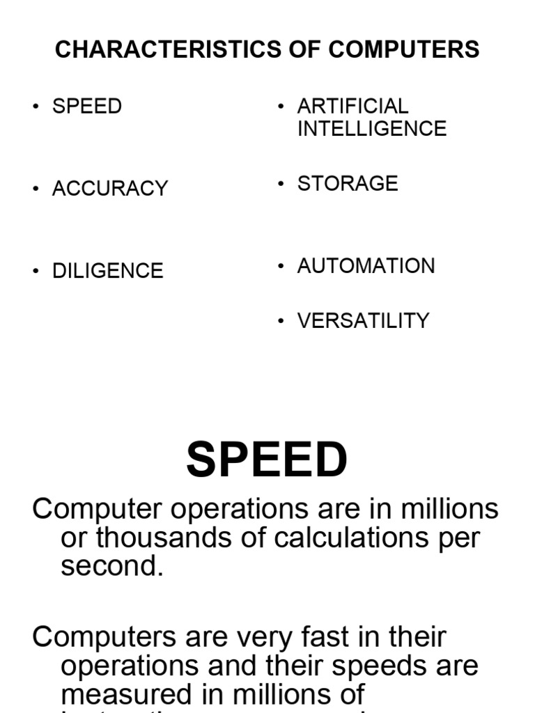 Characteristics of Computers | PDF