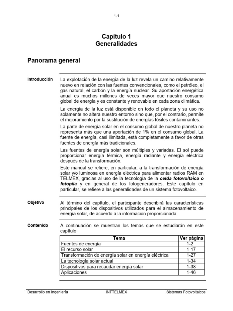 Capítulo 1 Generalidades de Sistemas Fotovoltaicos | PDF | Ligero | Radiación electromagnética