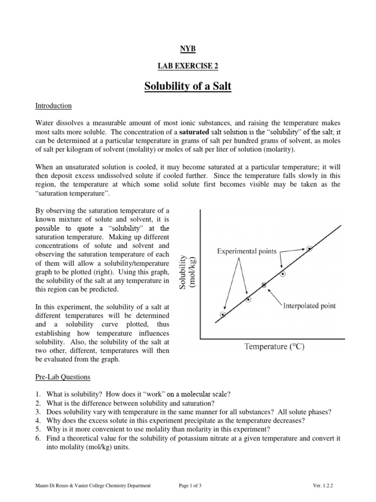 NYB-Exp02-Solubility of A Salt - V 1.2.2 | PDF