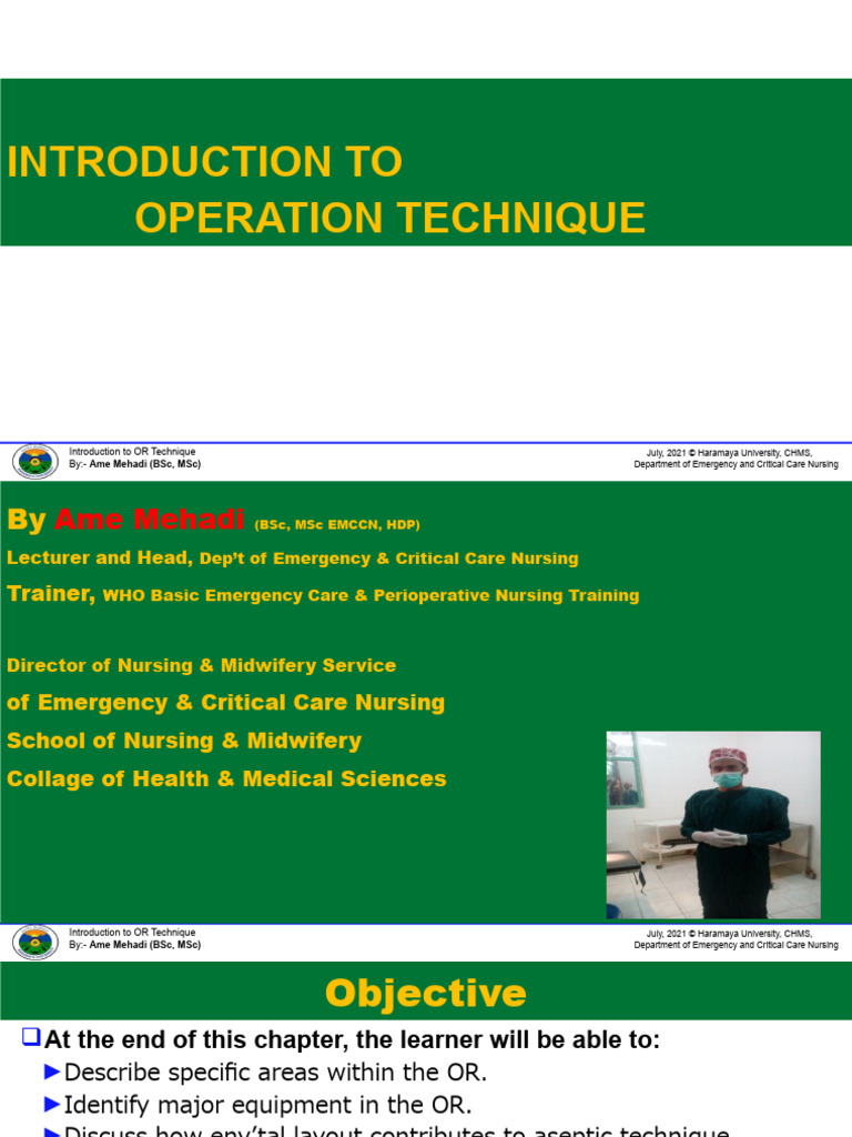 Introduction ORT | PDF | Surgery | Operating Theater