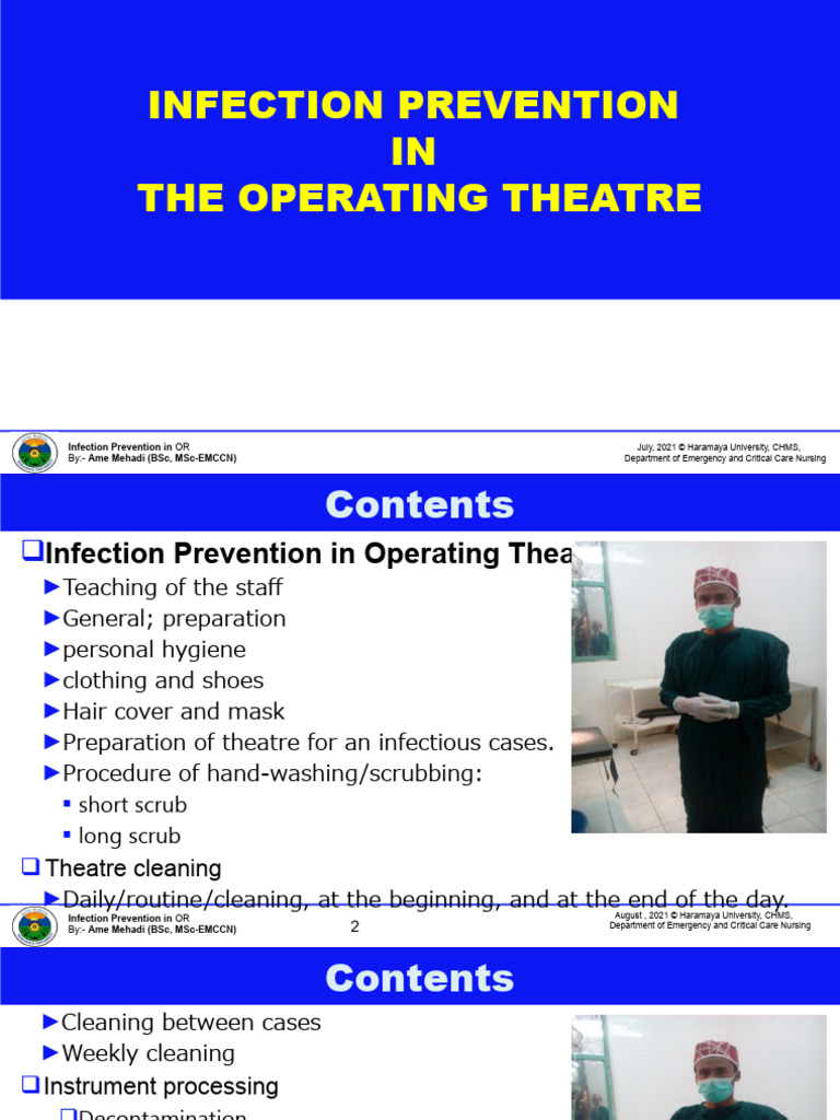 Infection Prevention in OR | PDF | Sterilization (Microbiology ...