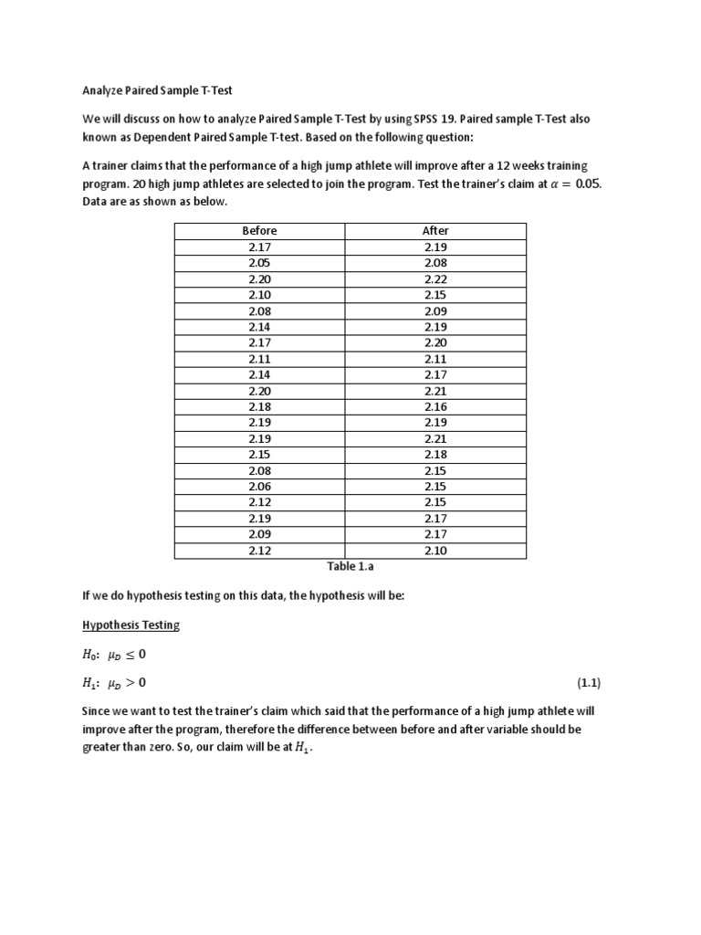 Paired Sample T-Test | PDF | Statistical Hypothesis Testing | Errors ...