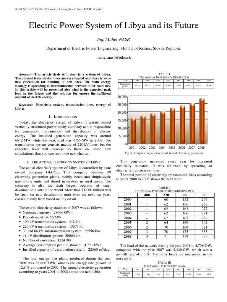Electric Power System of Libya and Its Future | PDF | Electric Power ...