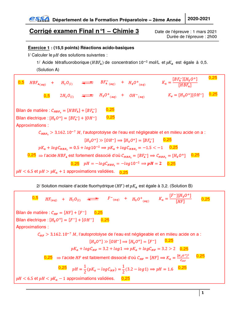 Modèle d'examen NS4 2025 PDF | PDF | Précipité | Acide