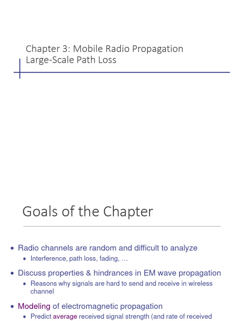 Chapter 3 Large Scale Path Loss | PDF | Radio Propagation | Electromagnetism