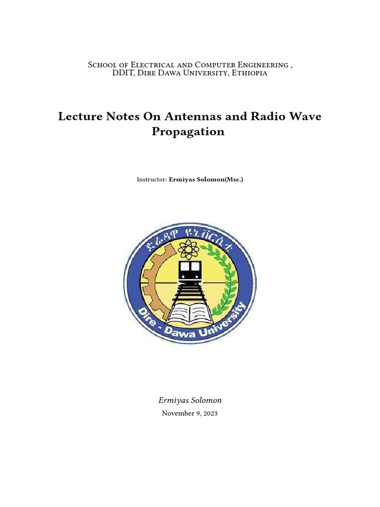 Antenna Lecture Notes Download Free Pdf Antenna Radio Transmission Line