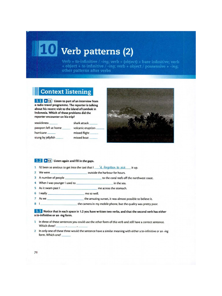 U 10 Verb Patterns 2 | PDF