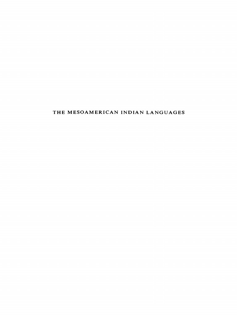 Suarez 1983. The Mesoamerican Indian Languages | PDF