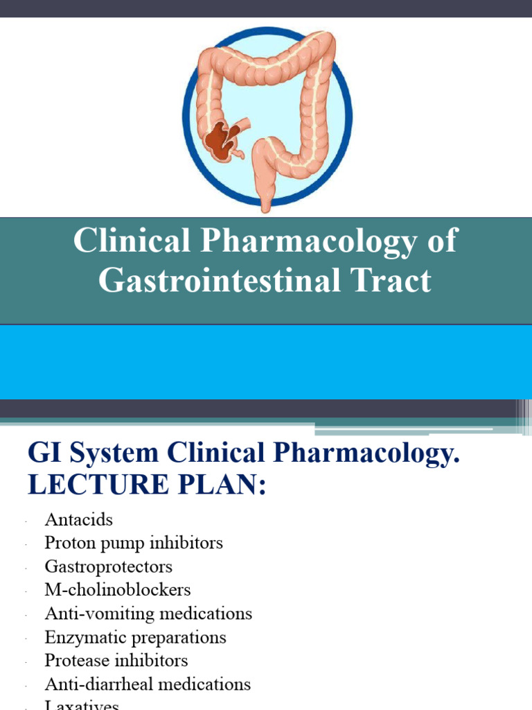 GI Clinical Pharmacology Lecture Plan | PDF | Nausea | Probiotic