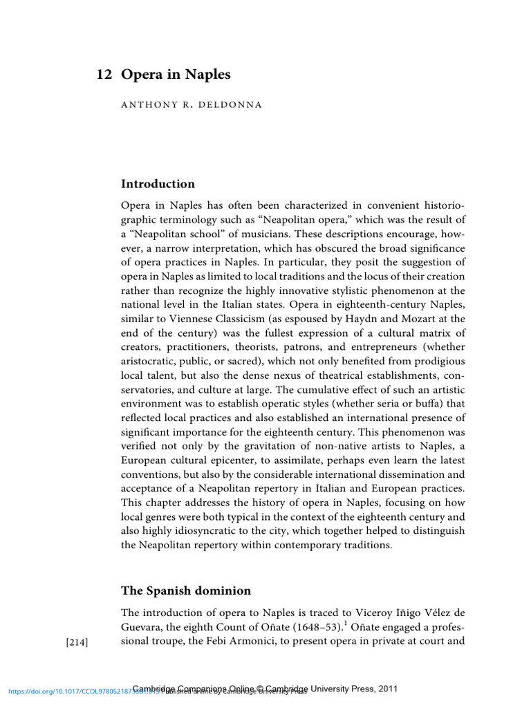 Neapolitan Opera's Global Impact | PDF