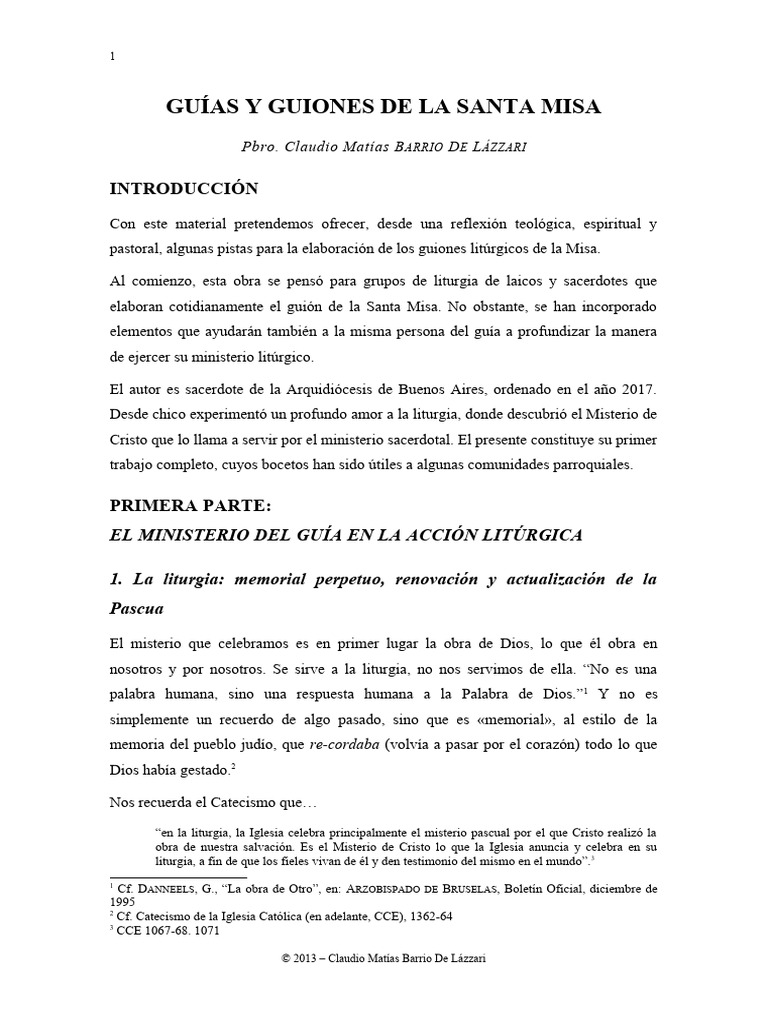 Guías y Guiones de La Santa Misa | PDF