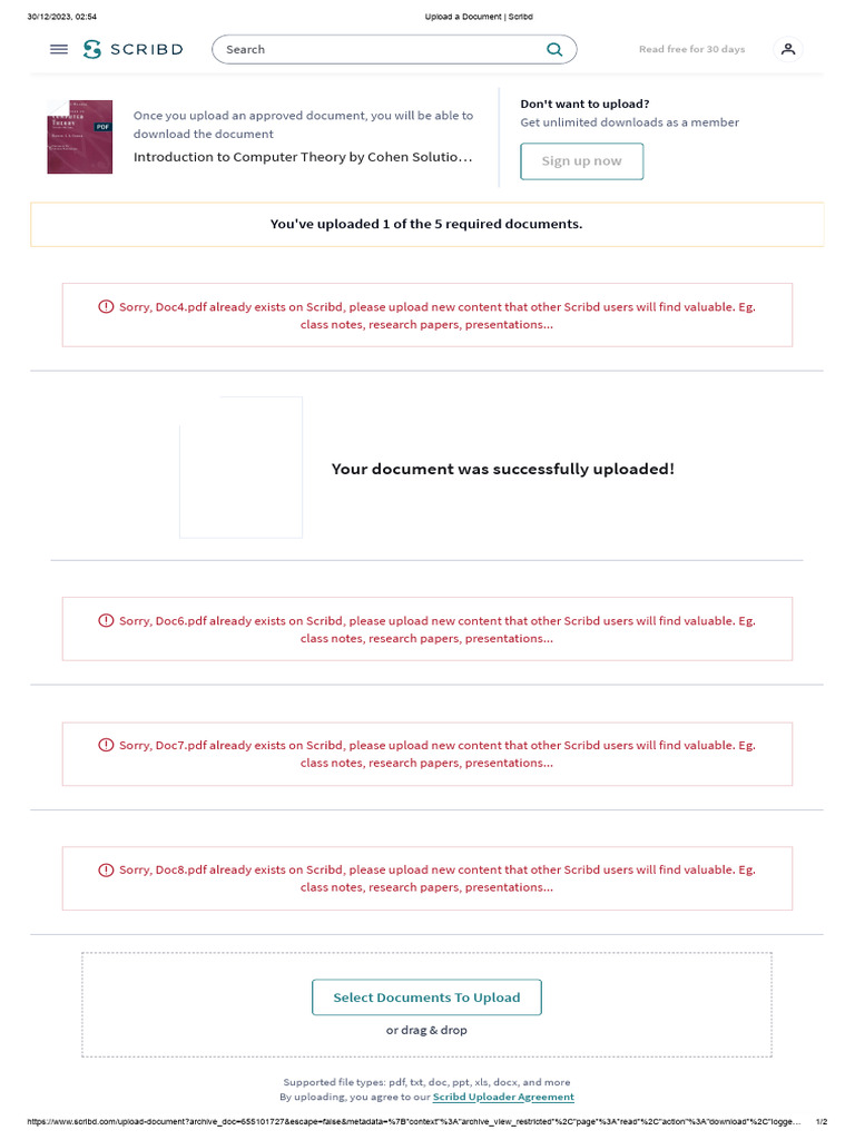 Introduction To Computer Theory by Cohen Solutio : Your Document Was Successfully Uploaded ...