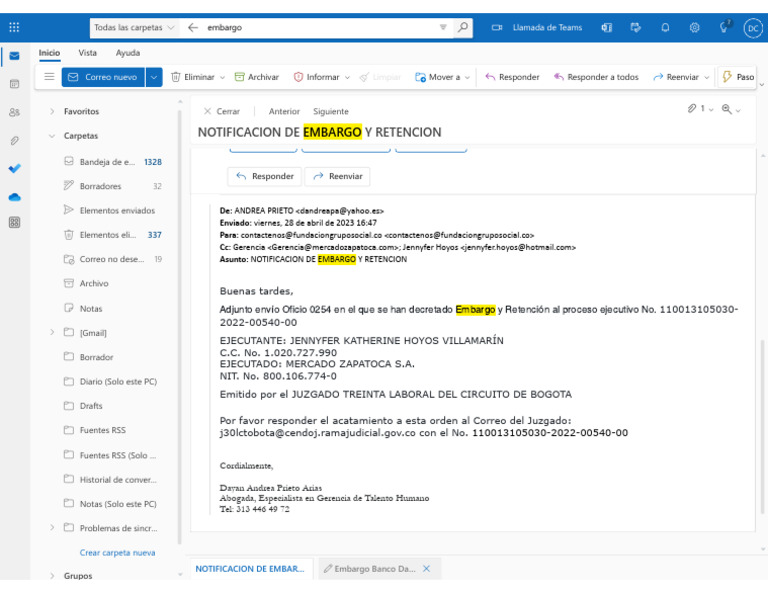 Notificacion Embargo | PDF