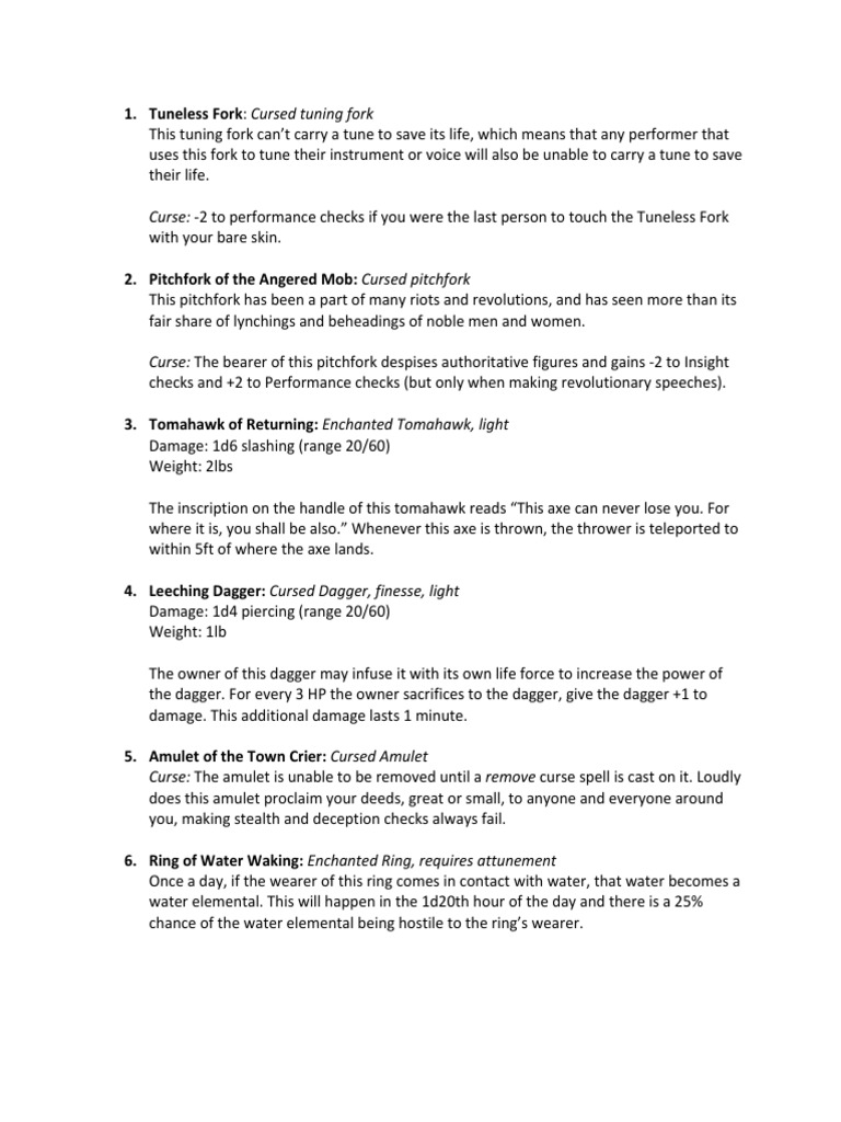 960616-33 Cursed and Enchanted Items | PDF