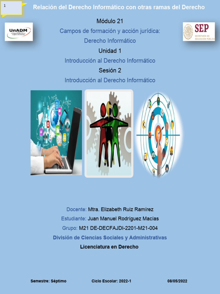M21 - JDI - U1 - S2 - JURM Relación Del Derecho Informático Con Otras Ramas Del Derecho | PDF ...