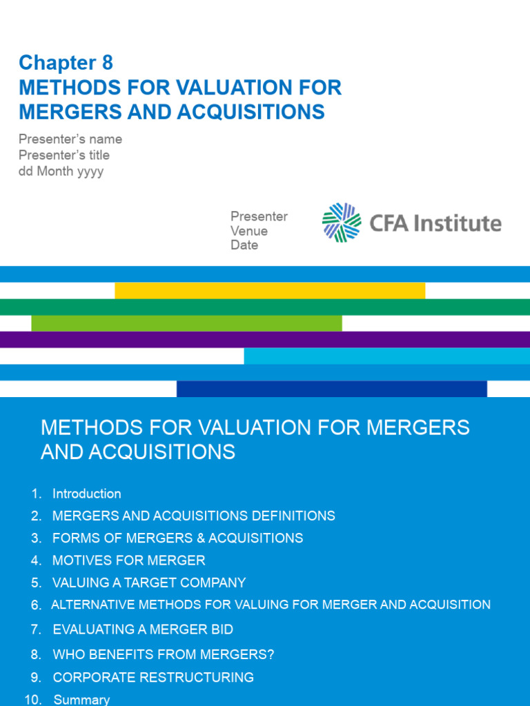 Lecture 7 Valuation For Mergers and Acquisitions | PDF