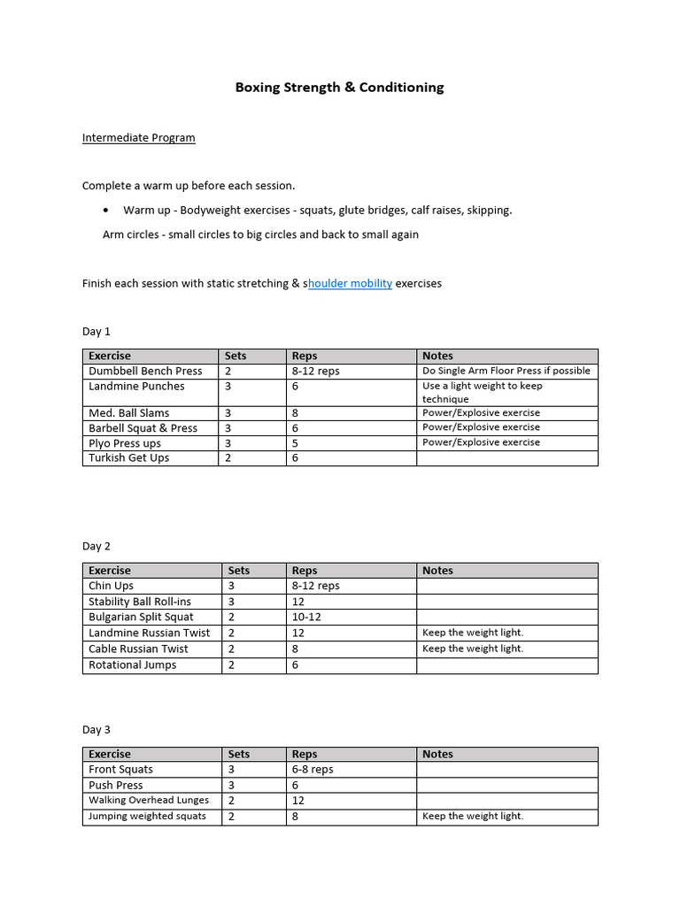 Boxing Workout New | PDF