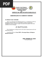 Purok Certification: Republic of The Philippines Province of Sarangani Municipality of Alabel | PDF