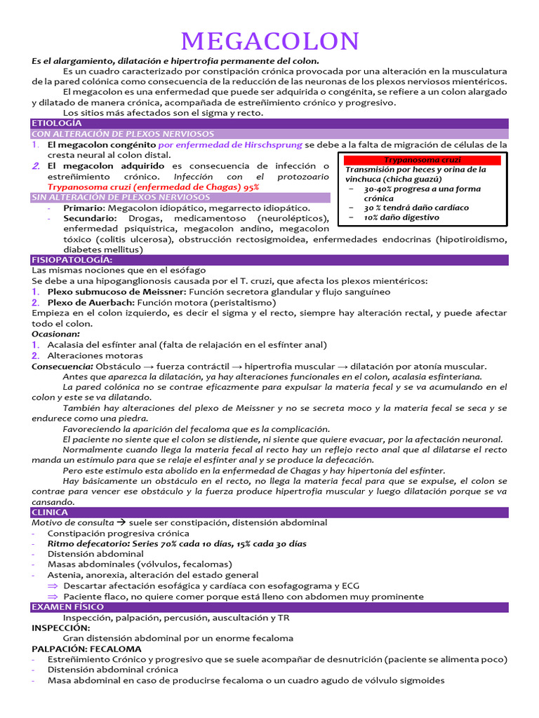 MEGACOLON | PDF | Estreñimiento | Especialidades Medicas
