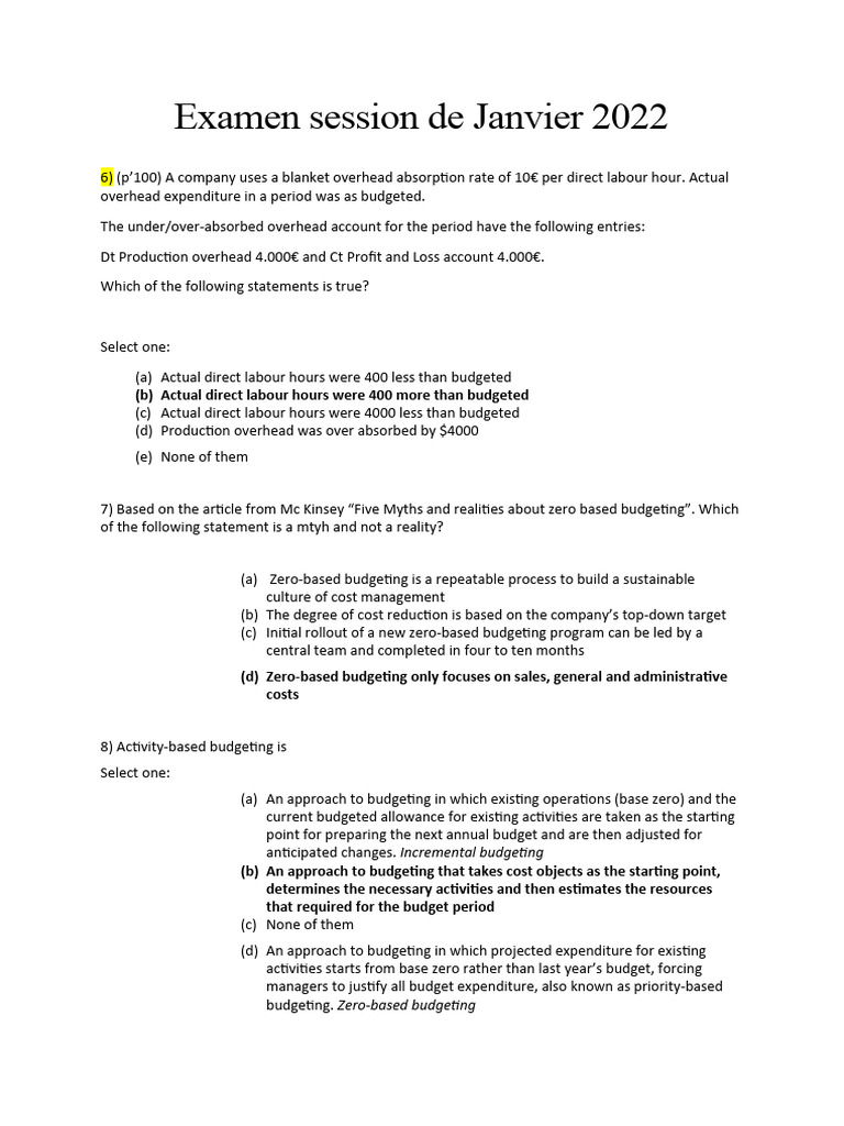 MAC Examen Janvier 2022 | PDF