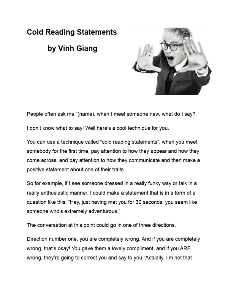 Master Cold Reading for Better Conversations | PDF
