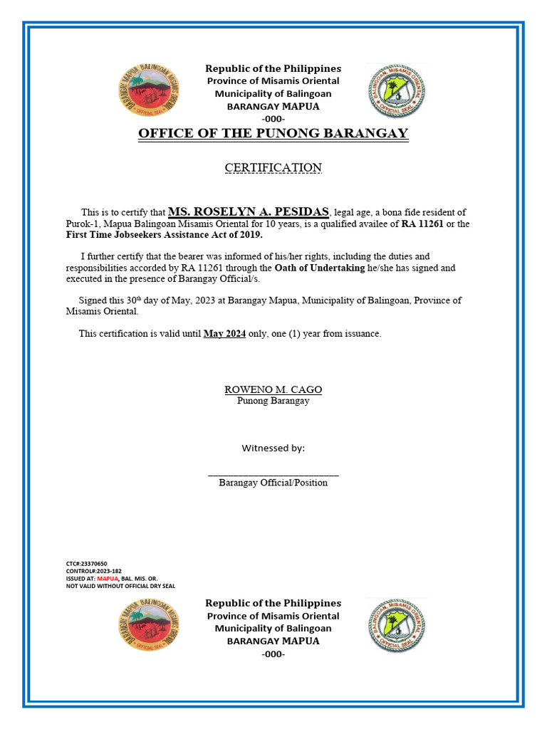 First Time Job Seeker | PDF