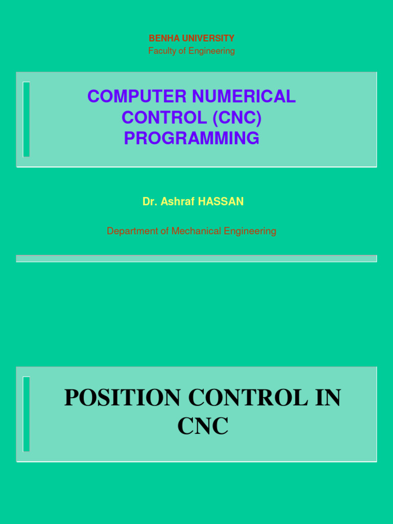 Position Control In Cnc Pdf Numerical Control Electric Motor