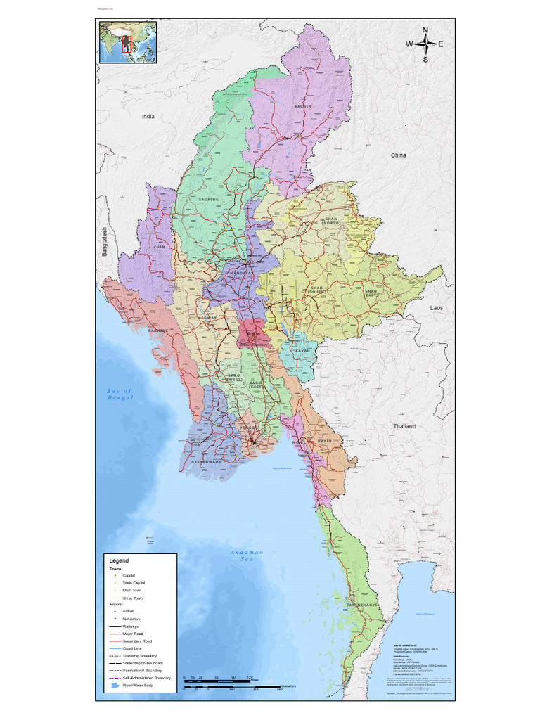 Myanmar Country Map | PDF | Myanmar