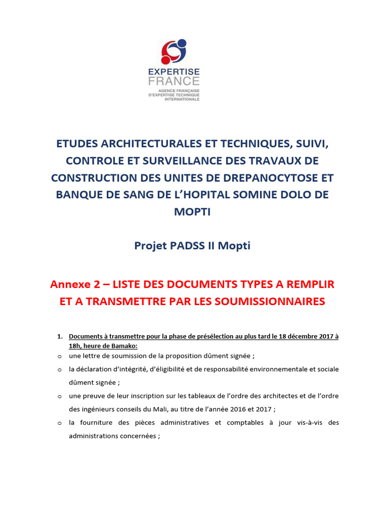 Annexe 2 - Documents À Transmettre | PDF