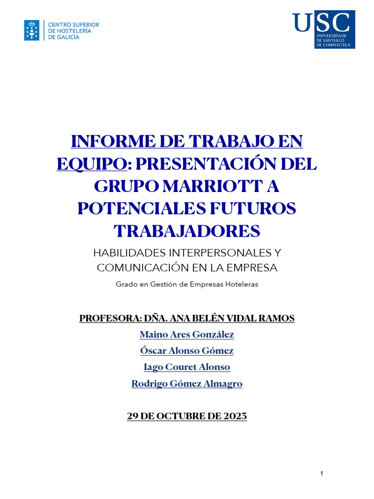 Marriott Cs HG | PDF | Información