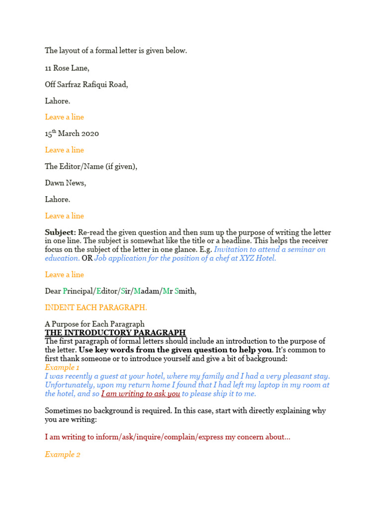 How To Write A Formal Letter | PDF