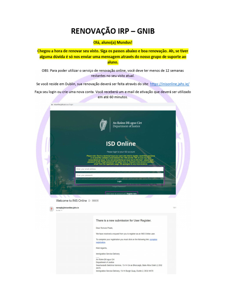 Renovação - IRP GNIB | PDF