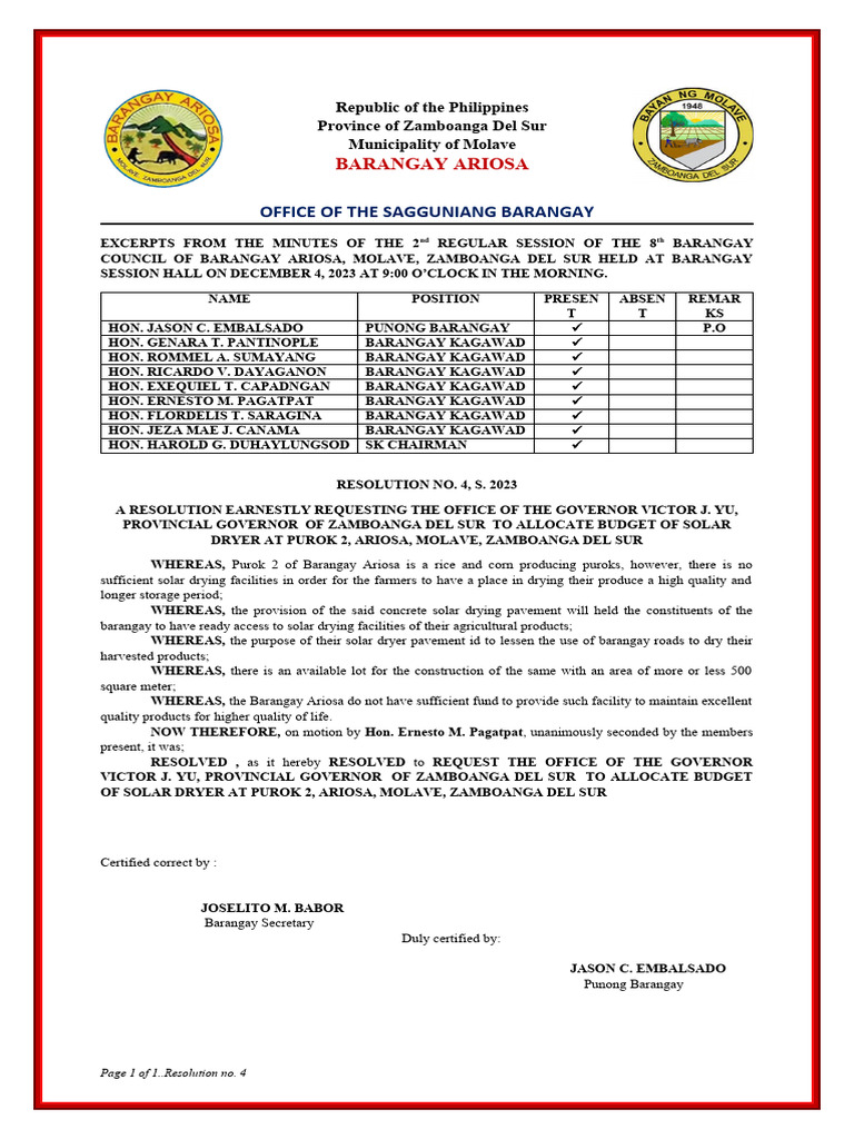 Request for Solar Dryer Budget | PDF